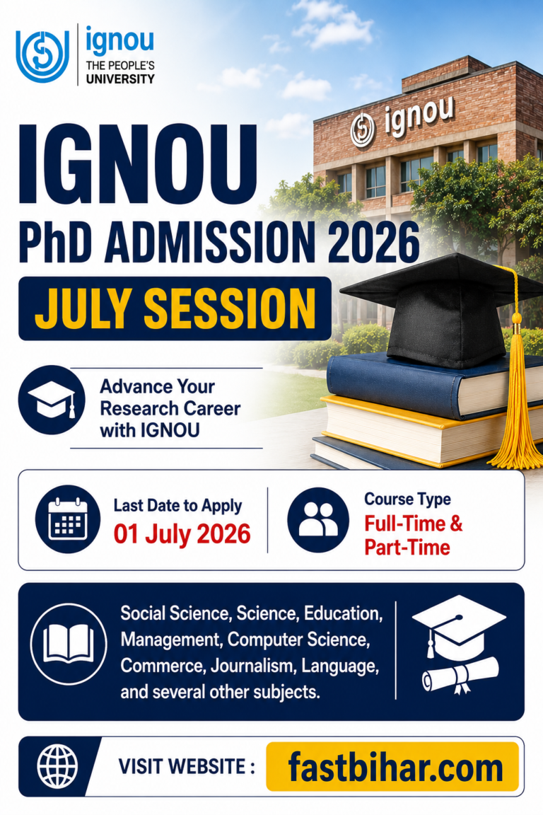 IGNOU PhD Admission 2026: July Session के लिए आवेदन शुरू, जानें योग्यता ...